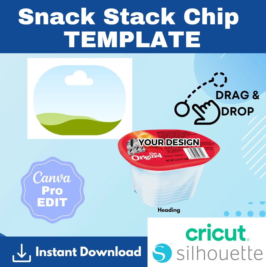 Snack Stack Chip Template Editable Canva Template chip Label Template ...