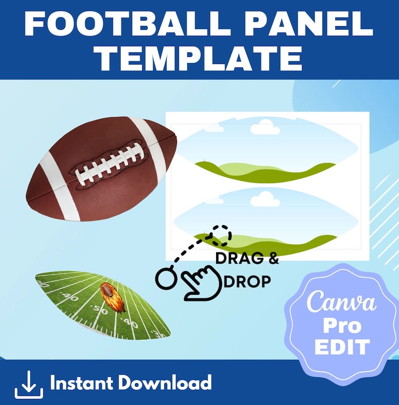 Football Panel Template Custom Football Digital Download for Father's ...