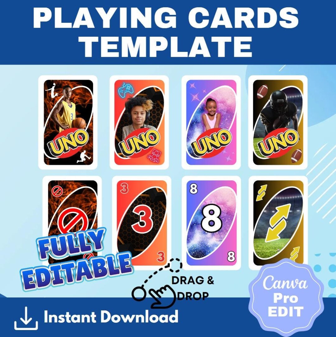 Editable Canva Playing Cards Custom Playing Cards Canva Template Custom ...