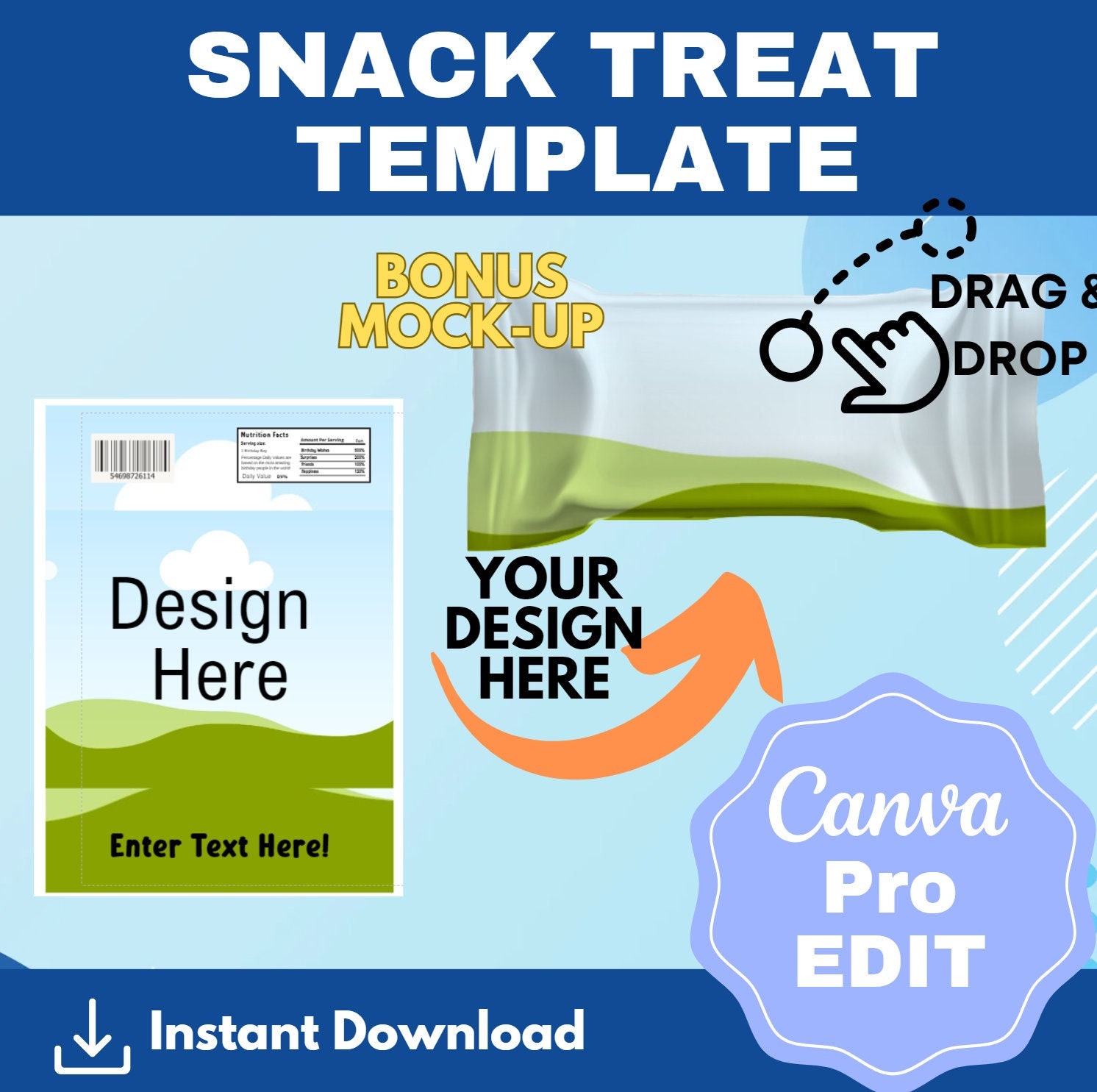 Snack Treat Canva Template | Blank Snack Template | Editable Template ...