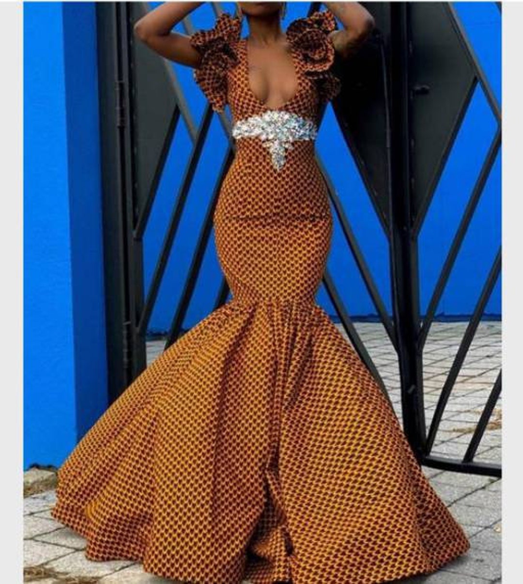 African Print Prom Dress For Women African Ankara Dress For Etsy