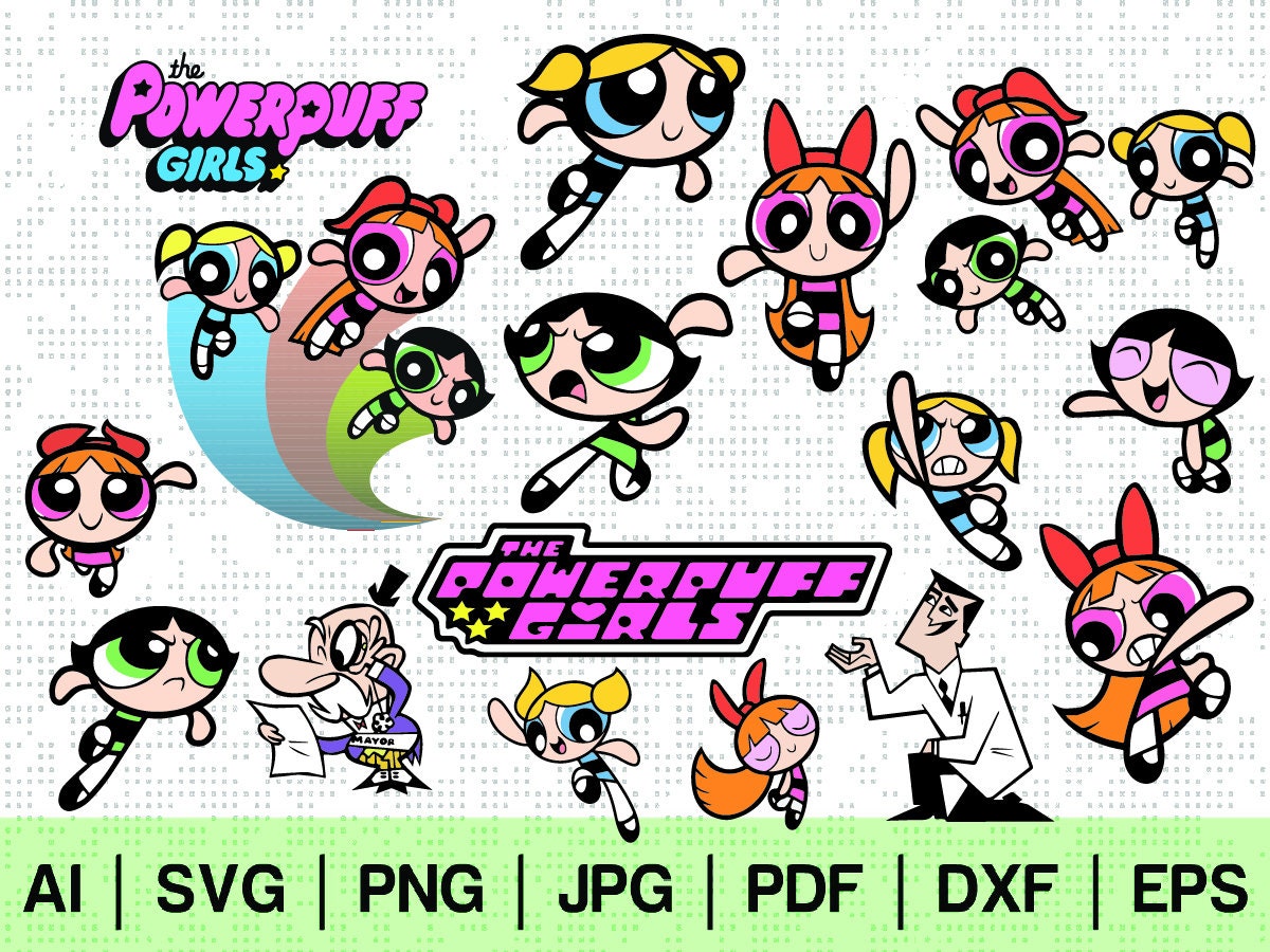 Powerpuff Girls Svg Clipart Logo Cricut Bundle Kit Instant Etsy
