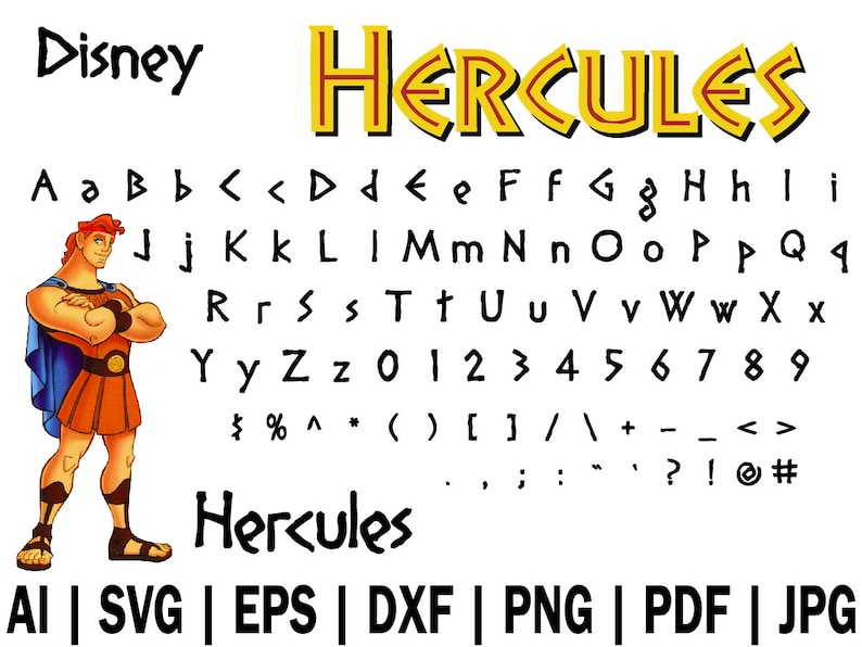 Disney Hercules Font Instant Download | Etsy