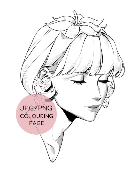 Pineberry Printable Colouring Page Instant Digital - Etsy