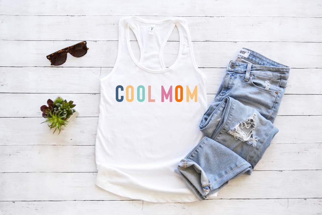Cool Mom Rainbow Tank Top, Funny Mom Gift, Cute Mom Tank , Mom Life ...