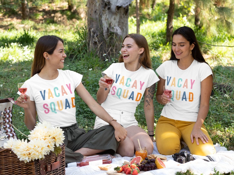 Vacay Squad Rainbow Shirt, Vacation Squad Tshirt, Cute Vacation Shirts ...
