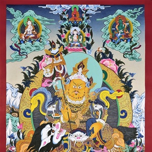 Original Hand Painted Yellow Jambhala/ Kubera/ Zambala God of Wealth ...