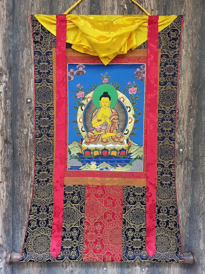 Hand-painted Vairochana Thangka Painting With Silk Frame - Etsy