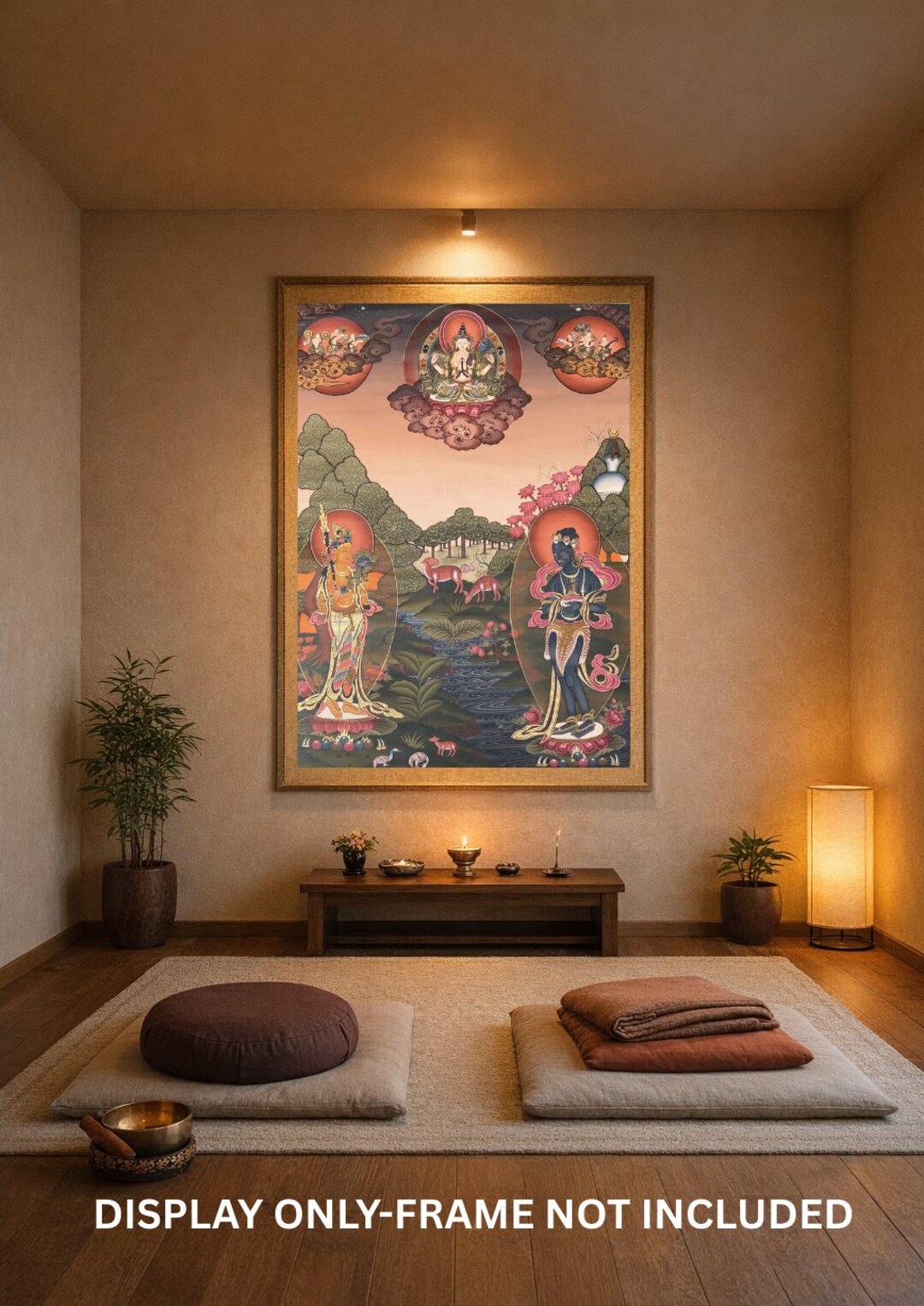 Rig Sung Gompo Thangka Painting – 24K Gold Tibetan Guardian Deity Art ...