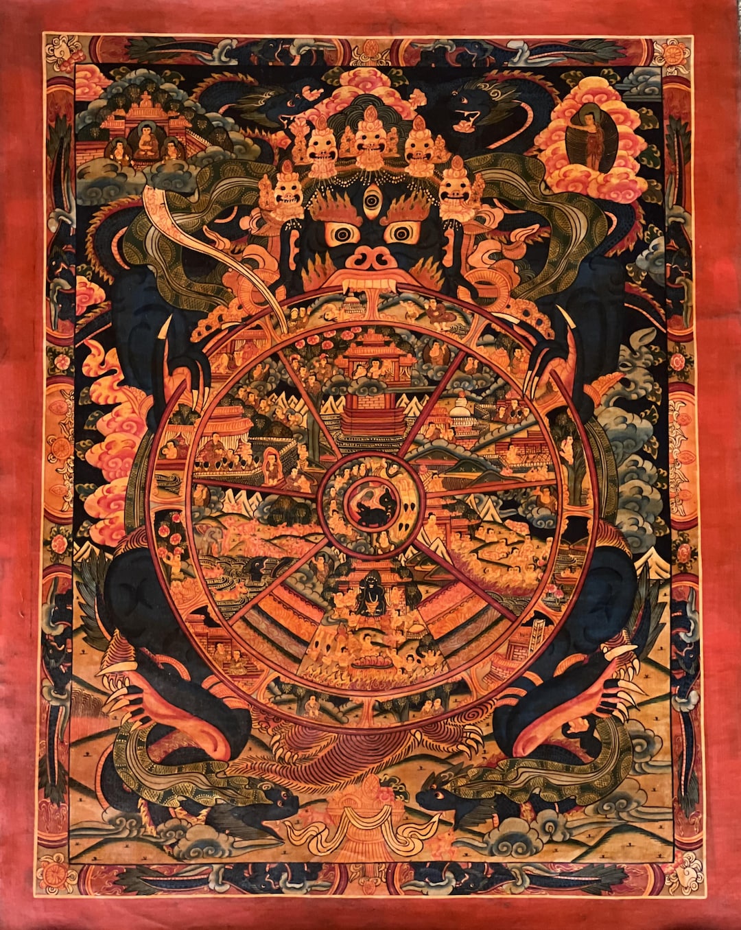 Original Hand Painted Wheel of Life /bhavachakra / Samsara Mandala ...