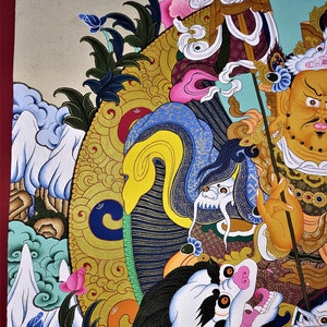 Original Hand Painted Yellow Jambhala/ Kubera/ Zambala God of Wealth ...
