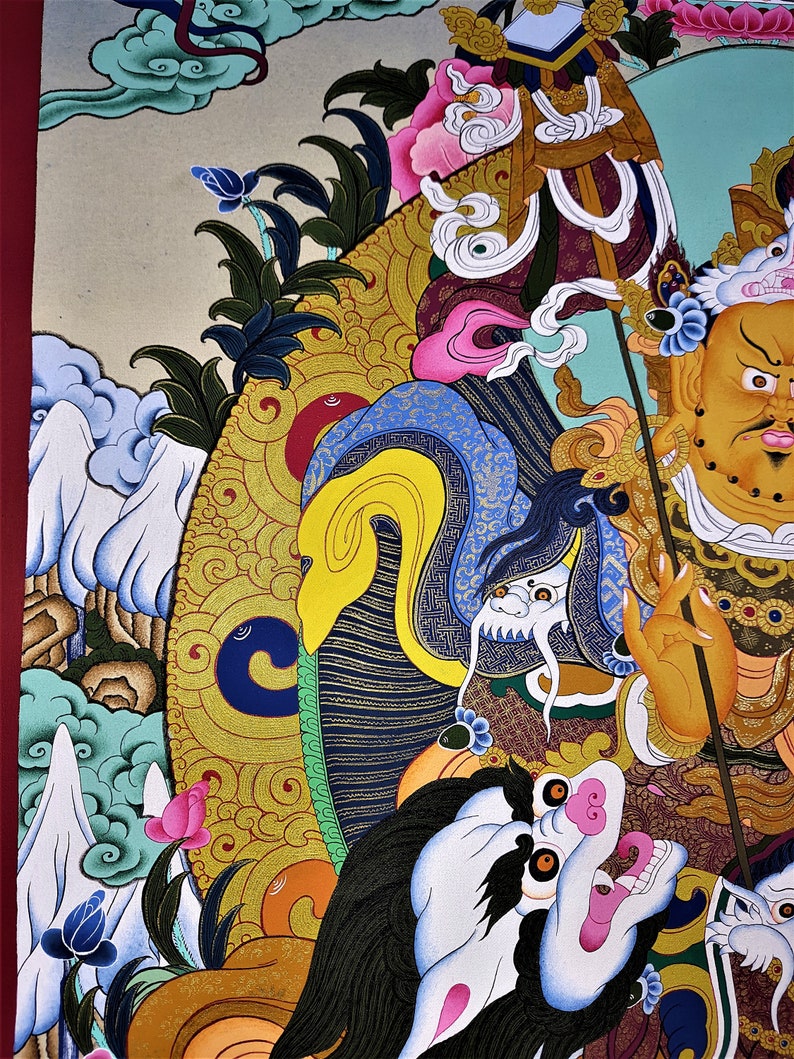 Original Hand Painted Yellow Jambhala/ Kubera/ Zambala God of Wealth ...