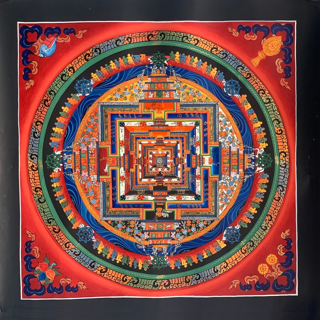 Original Hand-painted Kalachakra Mandala, Wheel of Life, Tibetan ...