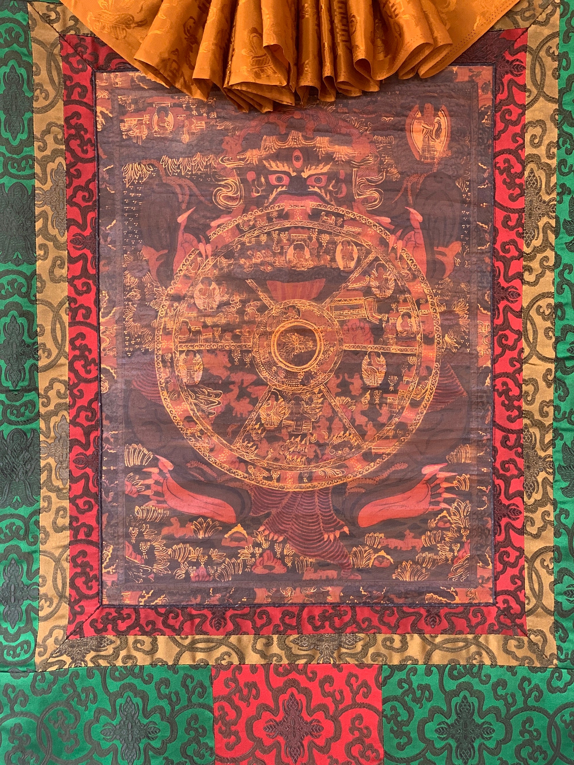 Hand-painted Bhavachakra Wheel of Life Mandala Old Thangka | Etsy