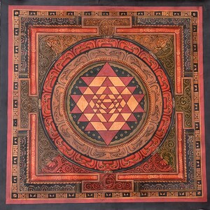 Original Hand-painted Sri Yantra/ Shri Yantra/ Shri Chakra Mandala ...