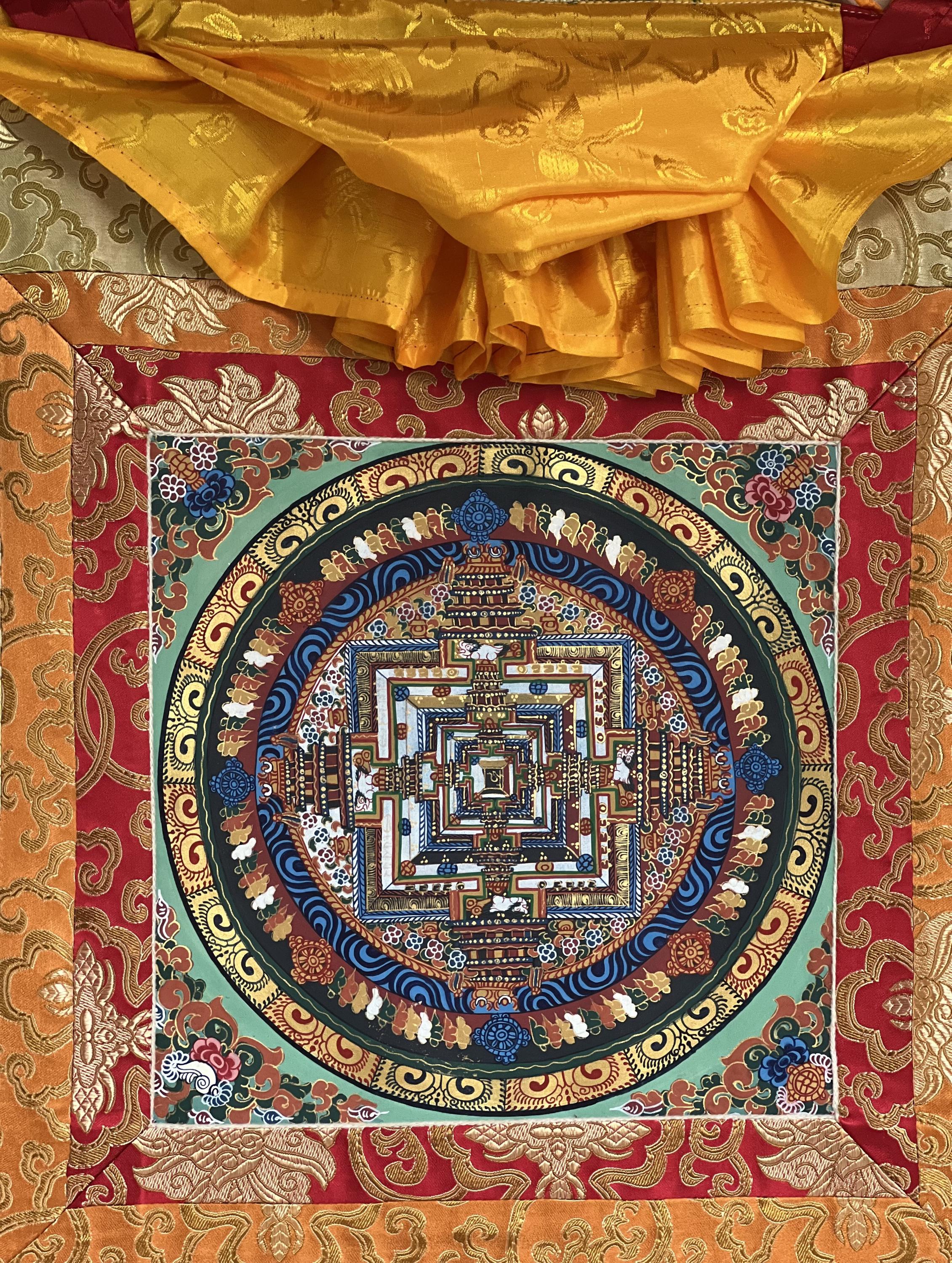 Original Hand-painted Kalachakra/wheel of Life Mandala Tibetan Thangka ...