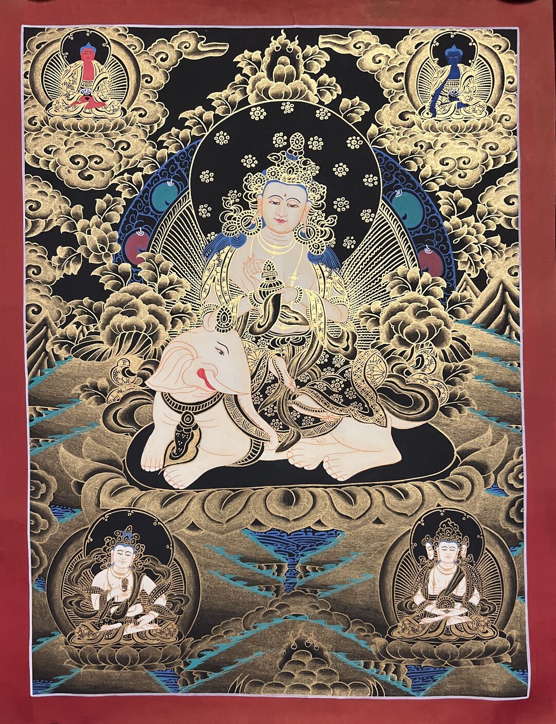 Hand Painted Original Kindess Buddha / Pu Xian Masterpiece Tibetan ...