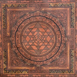 Original Hand-painted Sri Yantra/ Shri Yantra/ Shri Chakra Mandala ...