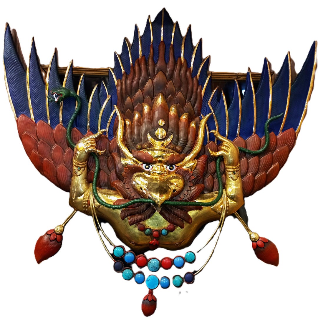 Tibetan Style Garuda/ Celestial Deva With Wings/ LARGE Handmade Copper ...