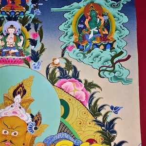 Original Hand Painted Yellow Jambhala/ Kubera/ Zambala God of Wealth ...