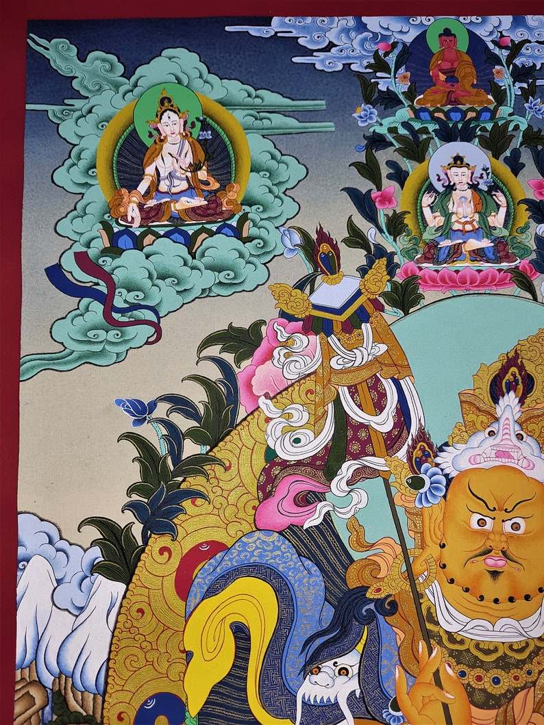 Original Hand Painted Yellow Jambhala/ Kubera/ Zambala God of Wealth ...