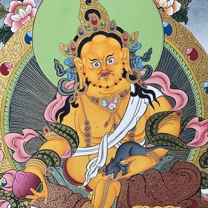 Original Hand-painted Yellow Jambhala/zambala/ Zambhala/kuber God of ...