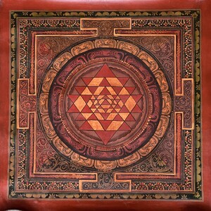 Original Hand-painted Sri Yantra/ Shri Yantra/ Shri Chakra Mandala ...