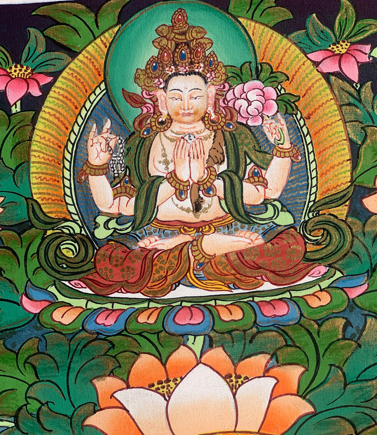 Hand-painted Guru Rinpoche Rainbow Body Padmasambhava | Etsy