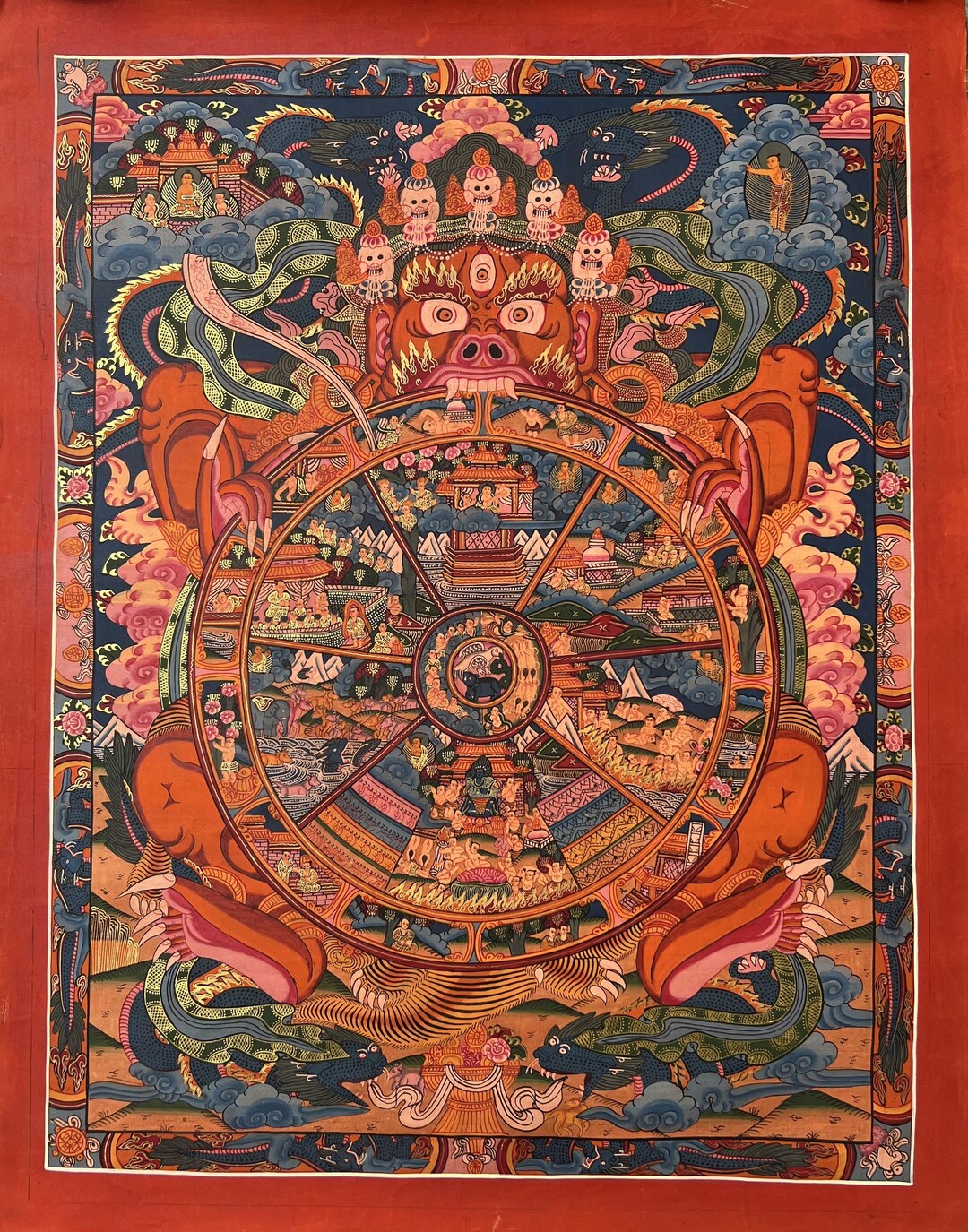 Original Hand Painted Samsara Wheel of Life /bhavacakra Mandala ...
