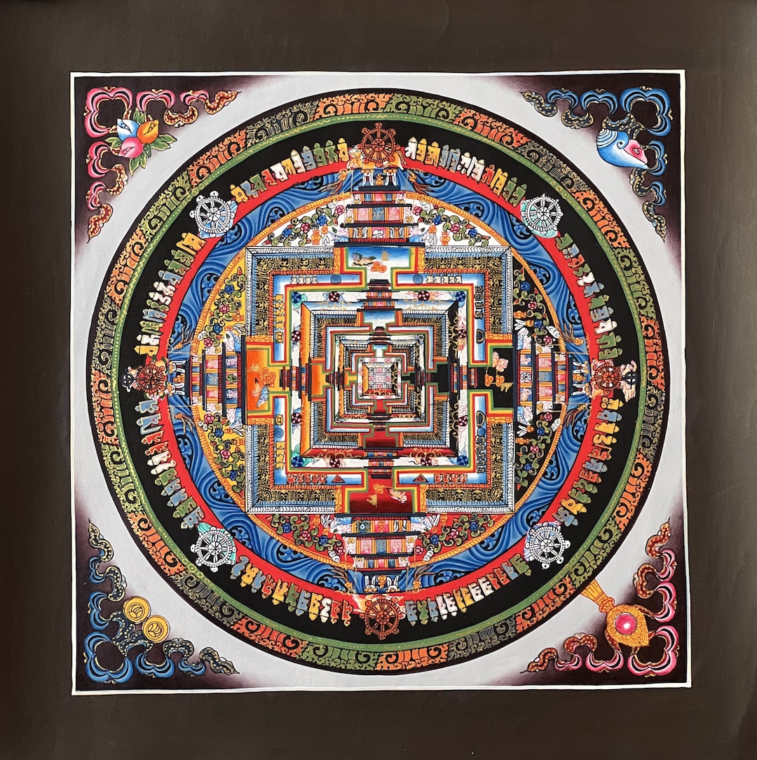 Original Hand Painted Kalachakra Mandala / Wheel of Life Master Quality ...