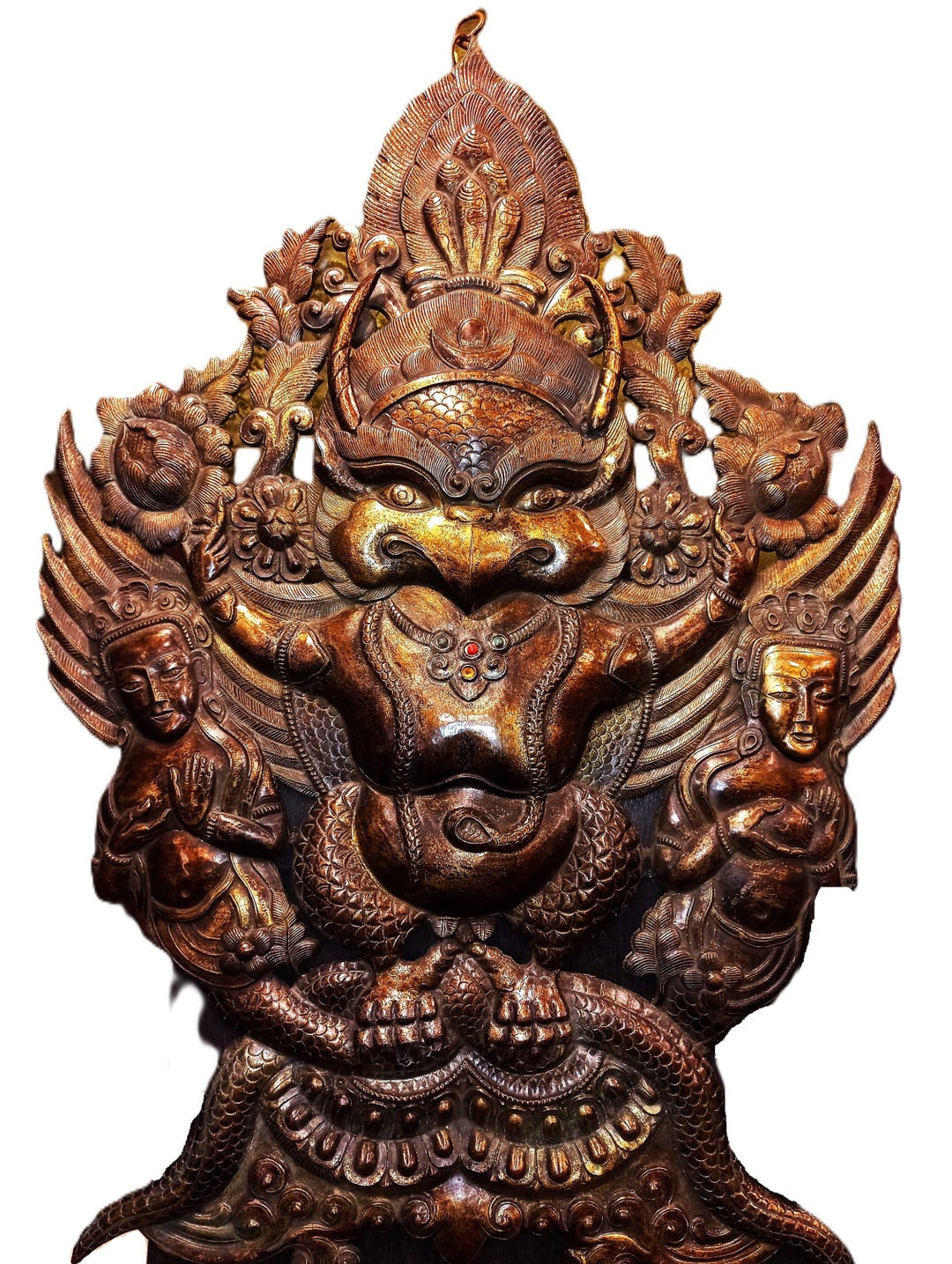 GARUDA | GARULA- Celestial Deva With Wings Copper Wall Hanging ...