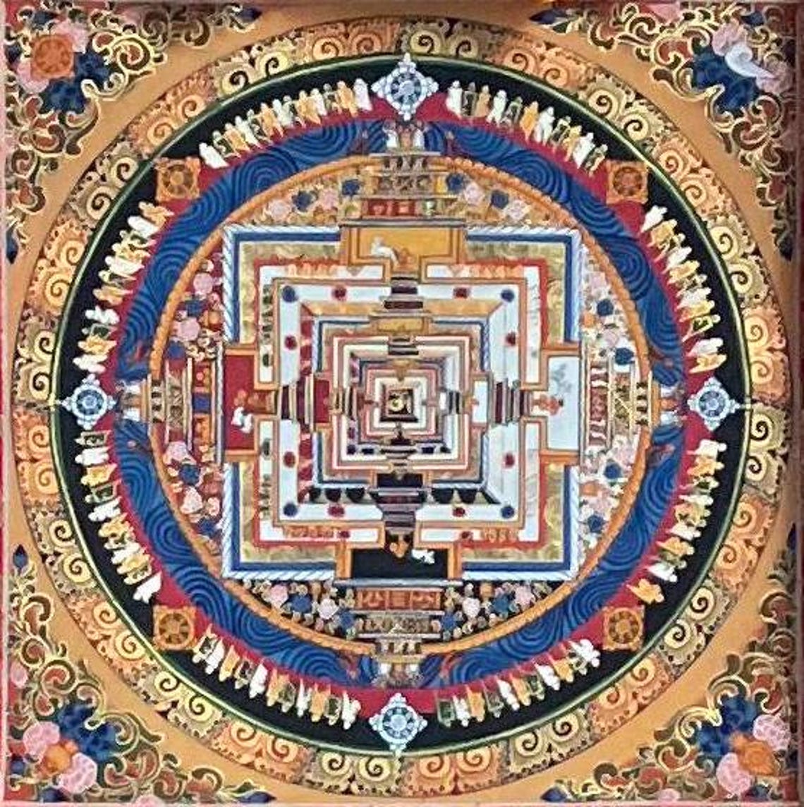 Original Hand-painted Kalachakra/wheel of Life Mandalatibetan Thangka ...