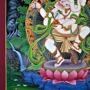 Hand Painted Original Newari Ganesh / Ganesha Masterpiece Painting Wall ...