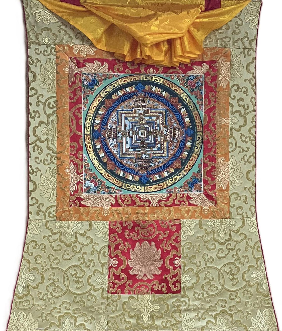 Original Hand-painted Kalachakra/wheel of Life Mandala Tibetan Thangka ...