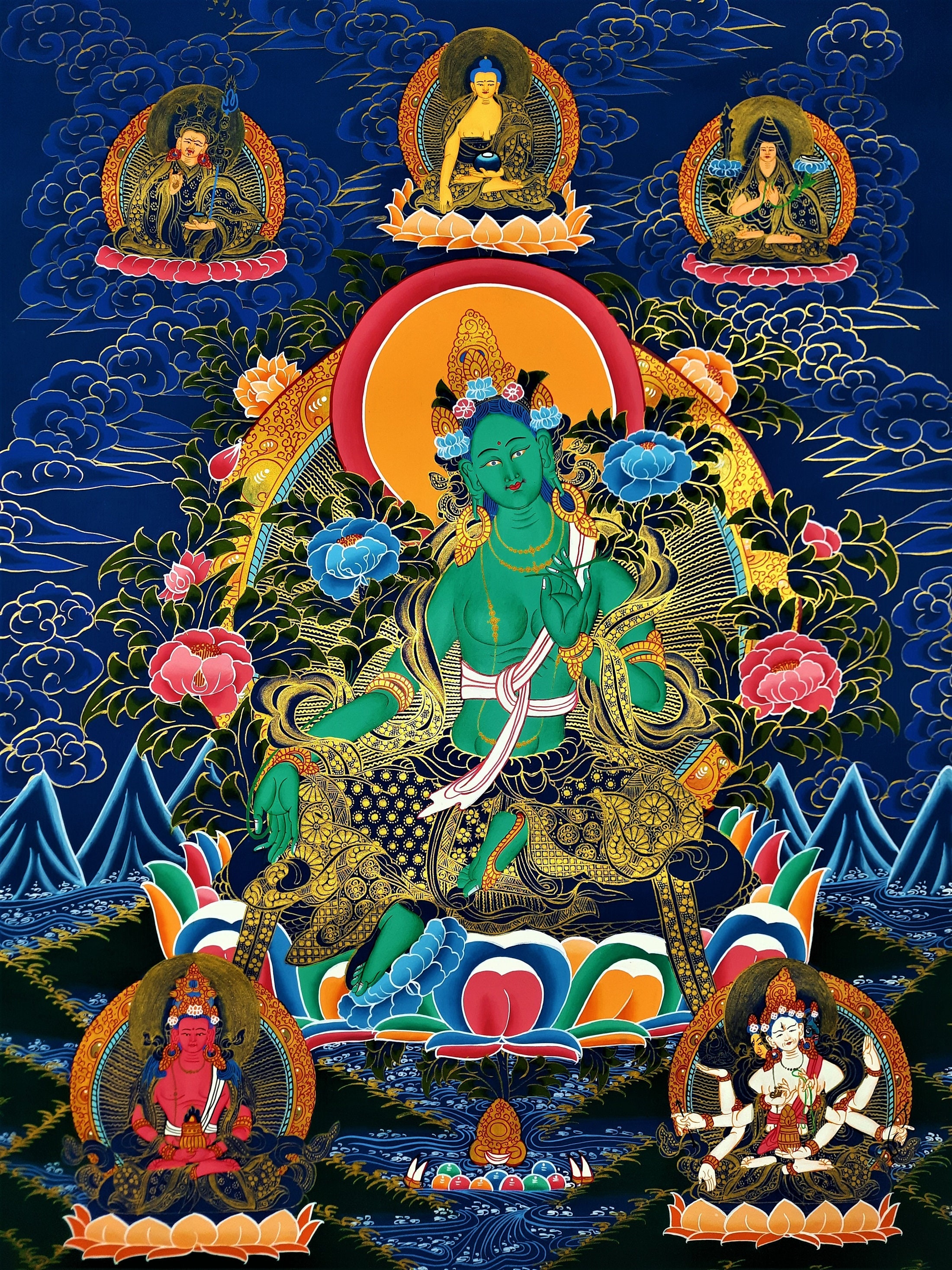 Hand Painted Original Green Tara Masterpiece Meditation - Etsy