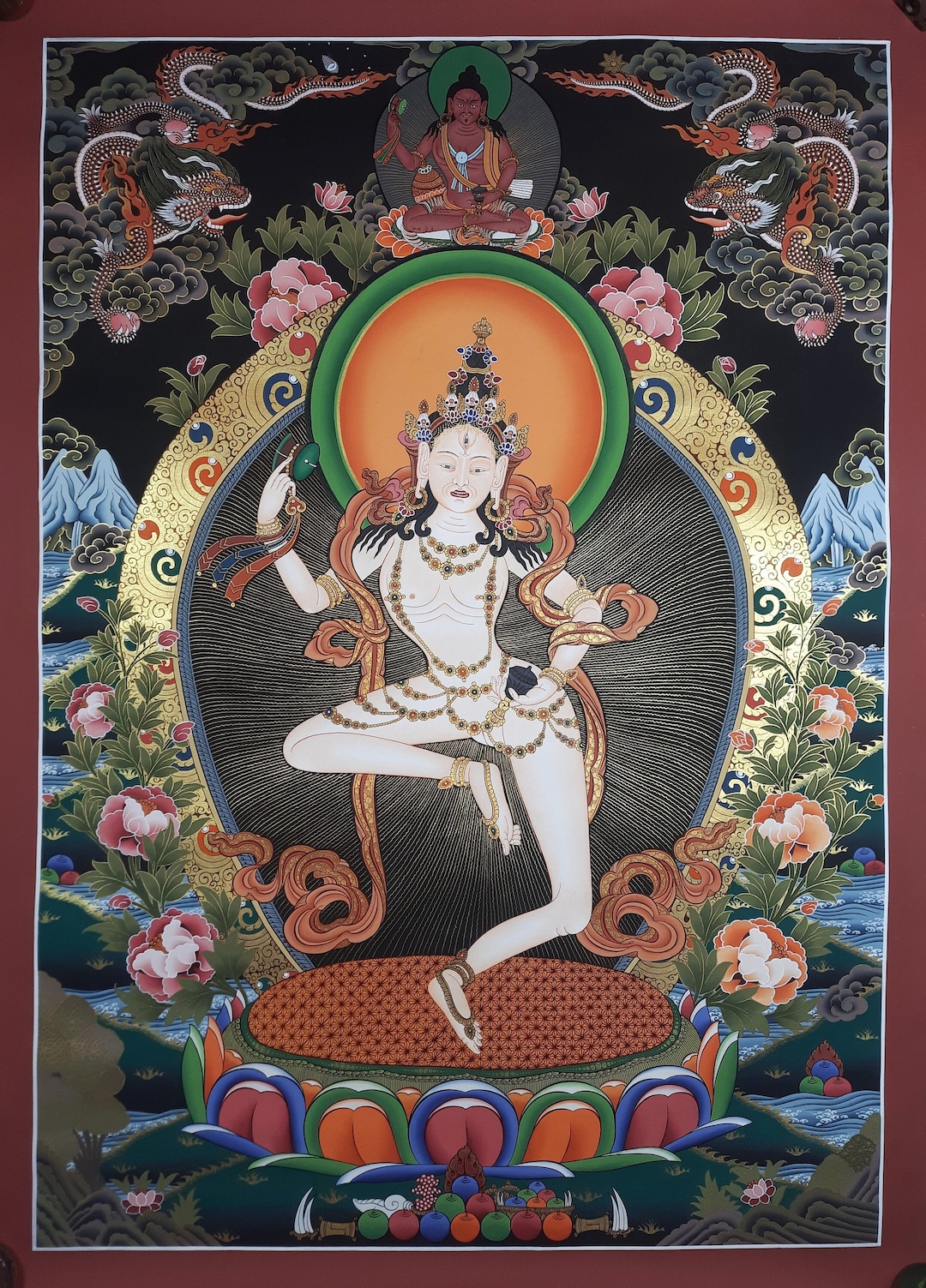 Hand Painted Original Large Machig Labdron / Yogini Masterpiece ...