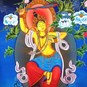 Hand-painted Original Masterpiece Dancing Manjushree / Jampelyang/ God ...