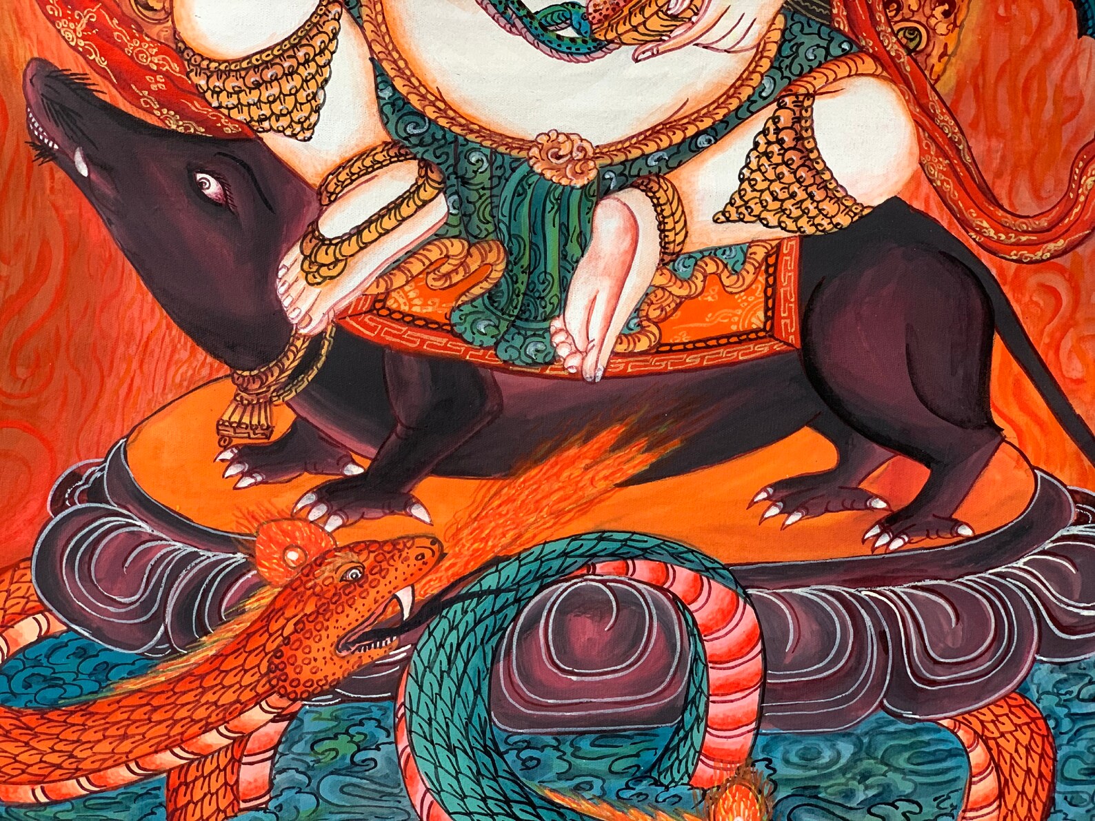 Hand-painted Original Newari Ganesh / Ganesha Masterpiece - Etsy