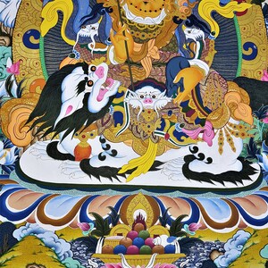 Original Hand Painted Yellow Jambhala/ Kubera/ Zambala God of Wealth ...