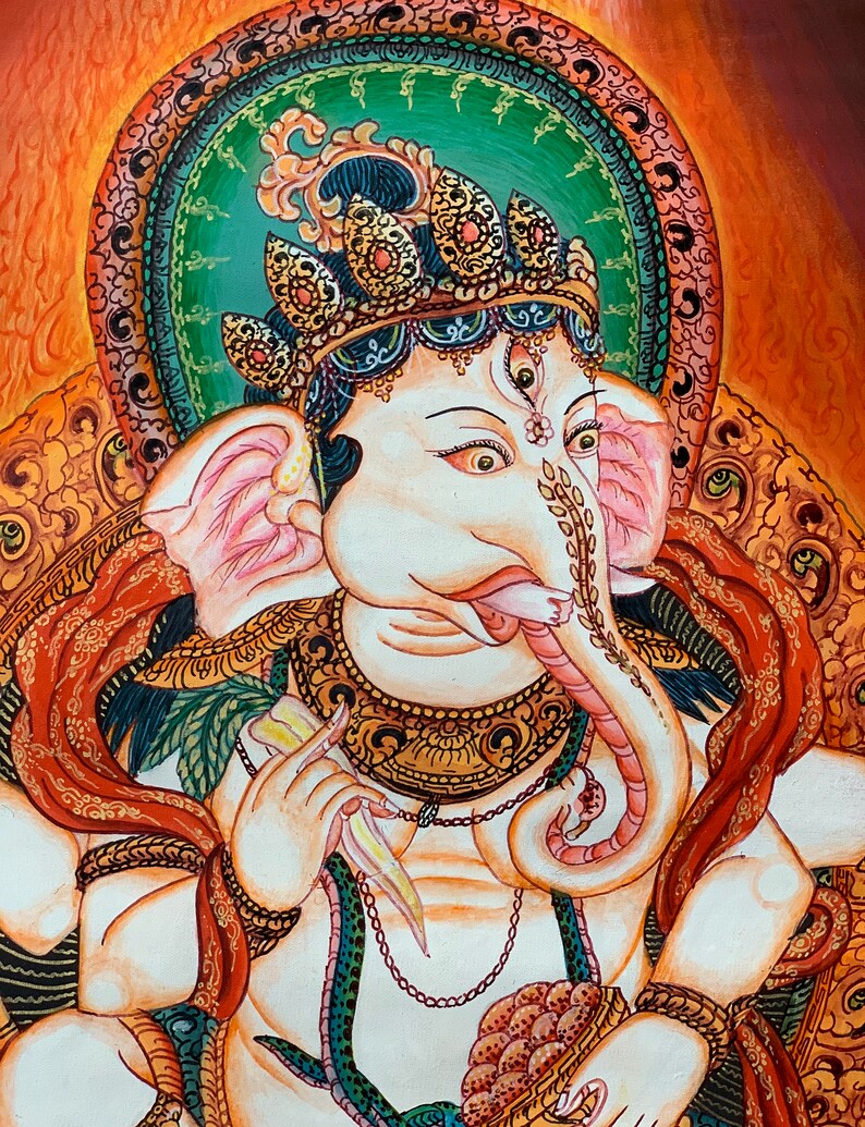 Hand-painted Original Newari Ganesh / Ganesha Masterpiece - Etsy