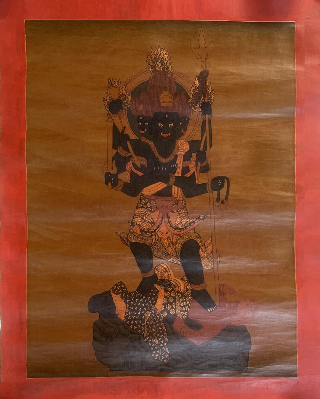 Original Hand-painted Acala/ Achala/ FUDO MYO-O 不動明王/ Wisdom King/ Rare ...