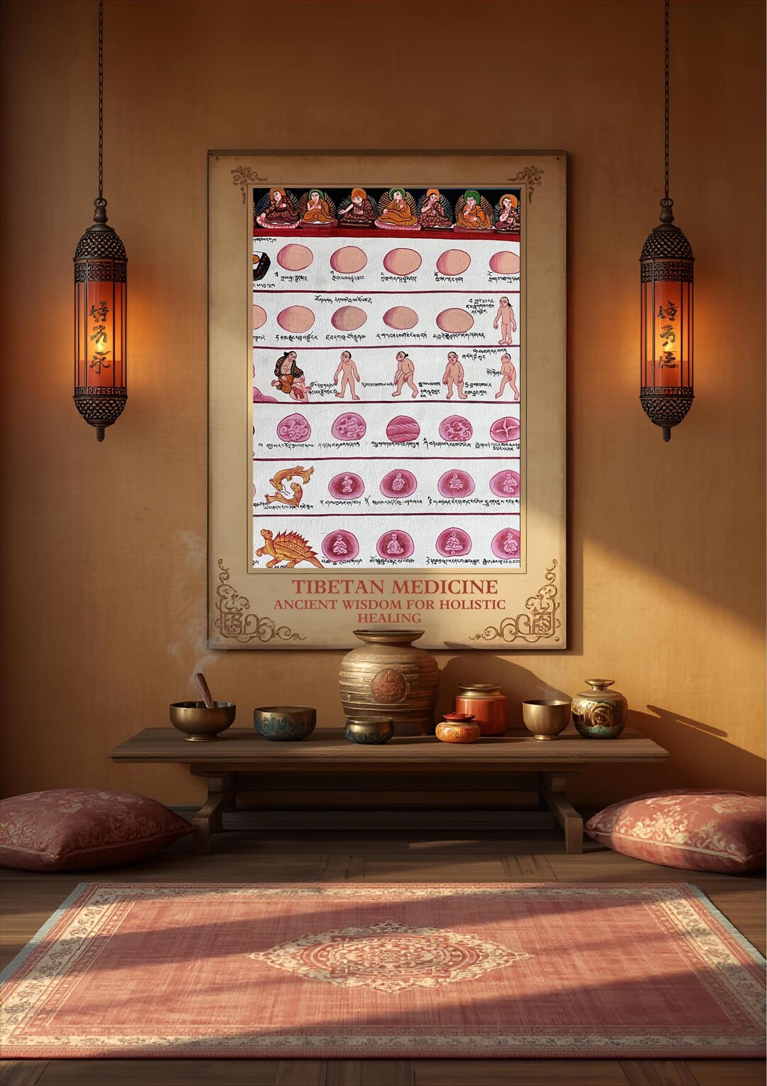 Hand-painted Tibetan Thangka – Human Embryology Art - Etsy