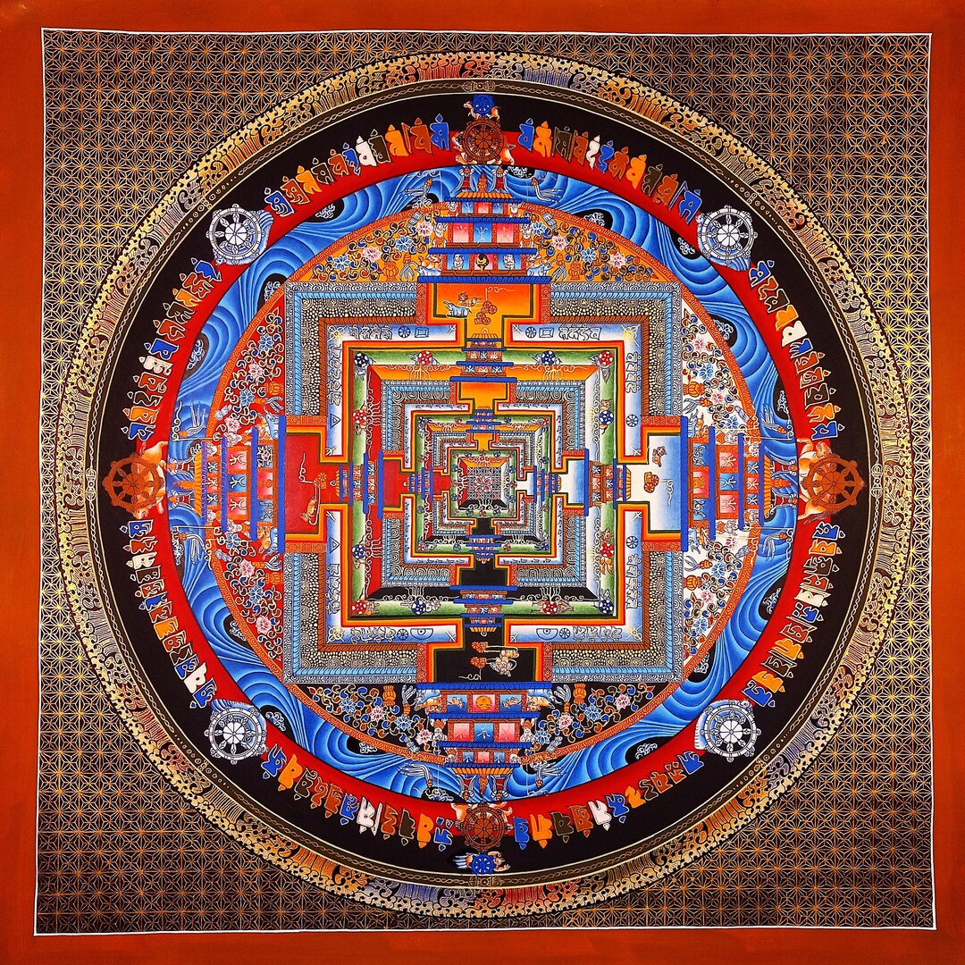 Original Hand Painted Kalachakra Mandala / Wheel of Time Masterpiece ...