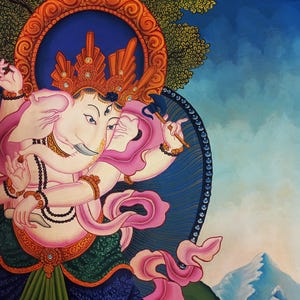 Hand-painted Newari Ganesha Thanka Painting, Meditation Art - Etsy