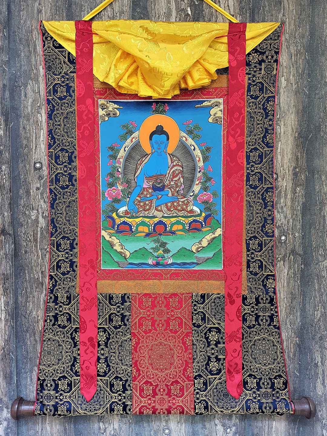 Hand-painted Original Medicine Buddha / Bhaisajyaguru High-quality ...