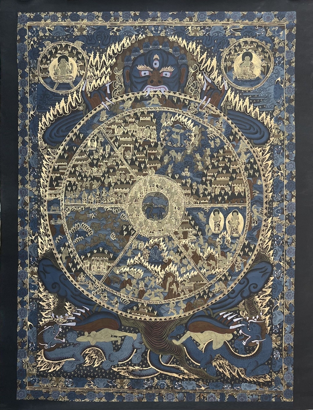 Samsara/ Wheel of Life / Bhavacakra Mandala Oil-varnished Large ...