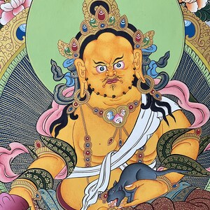 Original Hand-painted Yellow Jambhala/zambala/ Zambhala/kuber God of ...