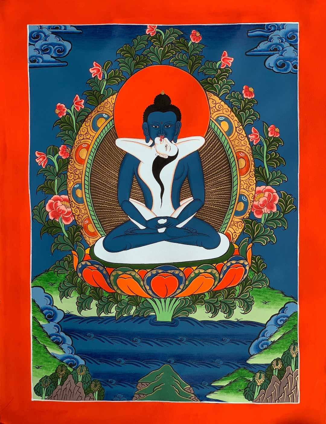 Original Hand-painted Samantabhadra/ Buddha Shakti/ Tantra Buddha ...