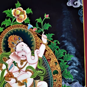 Hand Painted Original Newari Ganesh / Ganesha Masterpiece Painting Wall ...