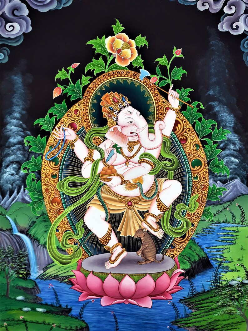 Hand Painted Original Newari Ganesh / Ganesha Masterpiece - Etsy